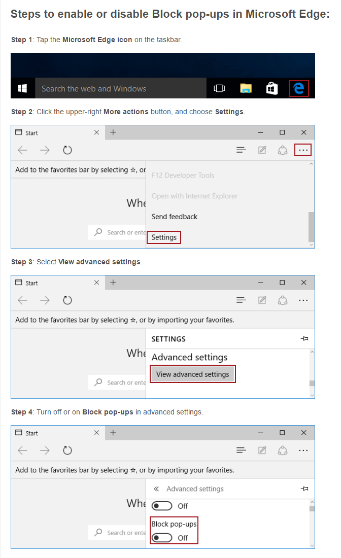 Browsers How To Enable And or Disable Pop up Blockers